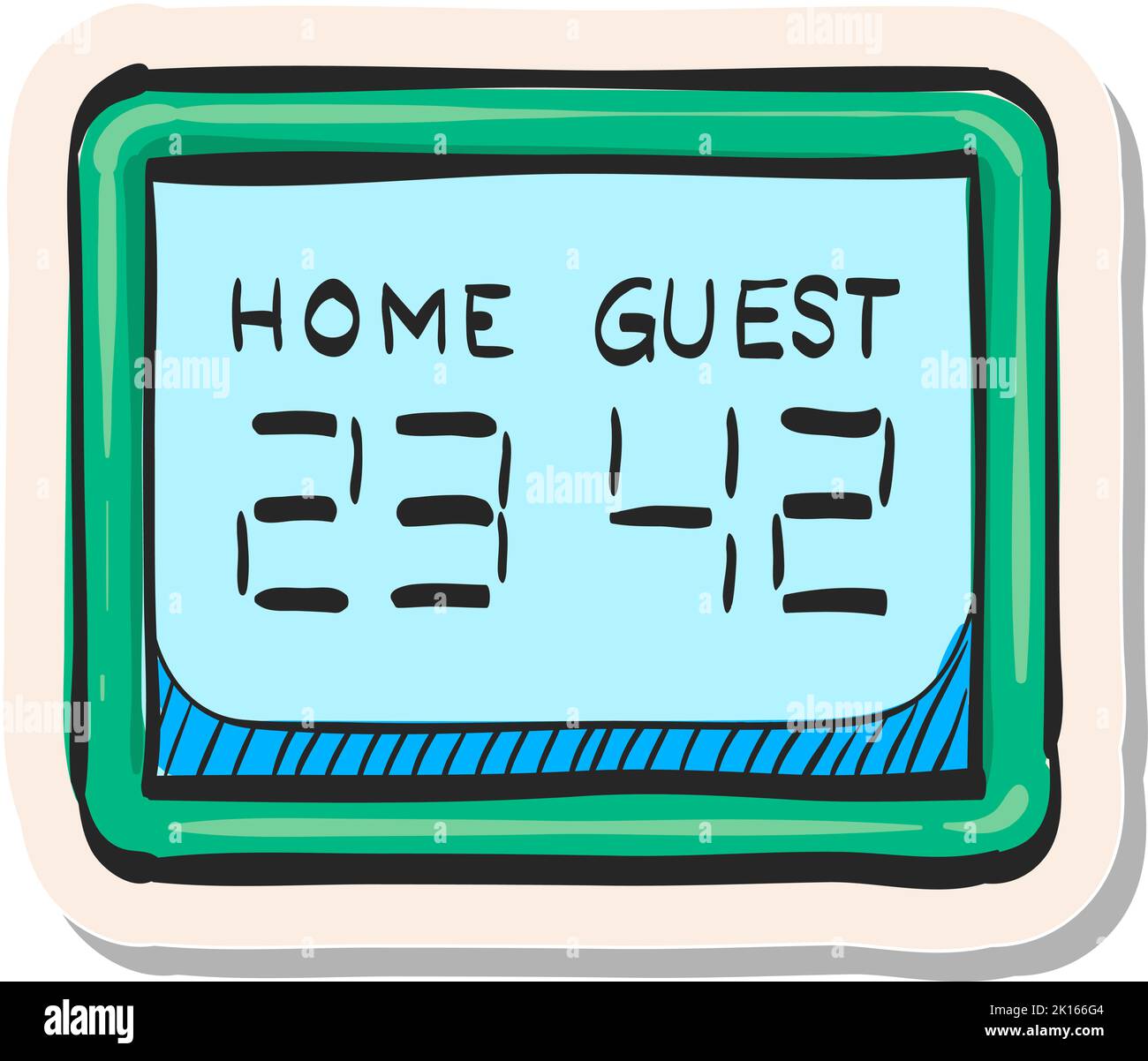 Hand drawn Score board icon in sticker style vector illustration Stock ...