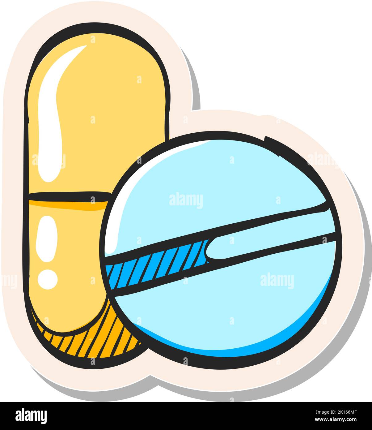 Pill paper sticker icon Stock Vector Images - Alamy
