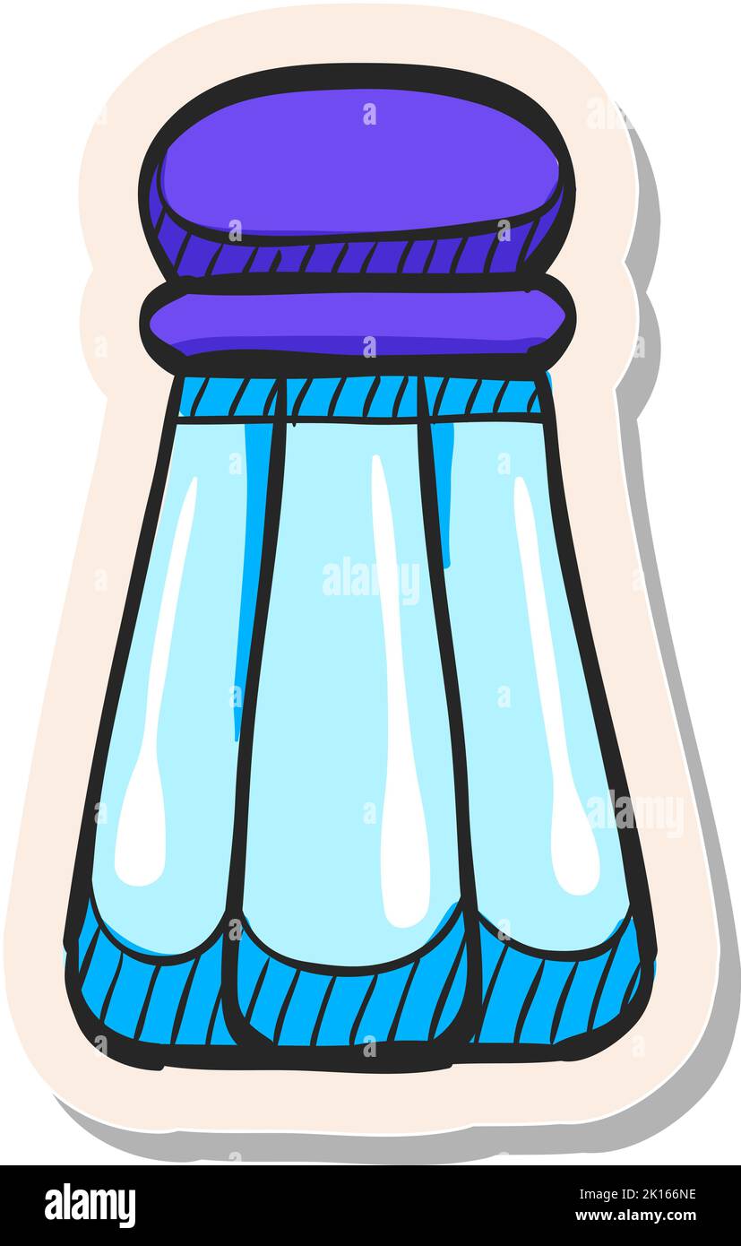 Hand drawn Pepper pot icon in sticker style vector illustration Stock ...