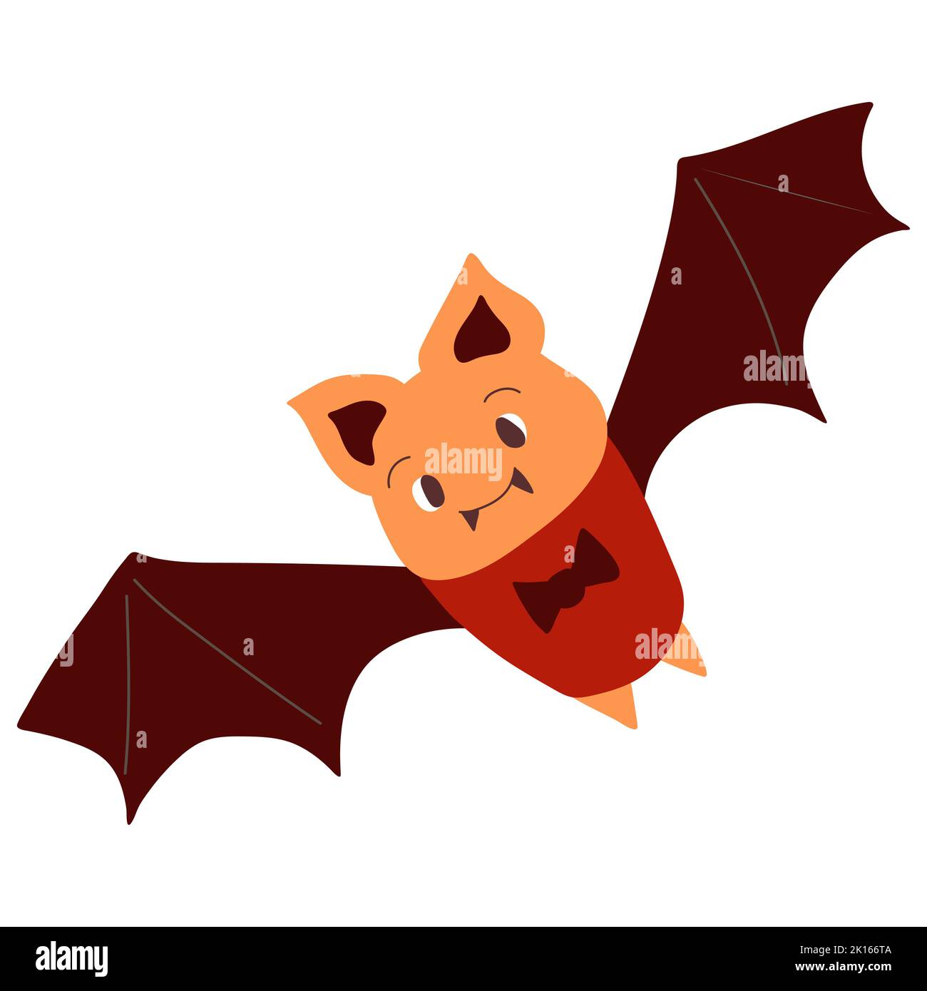 Cute cartoon doodle bat for Halloween holiday. Single design graphic ...