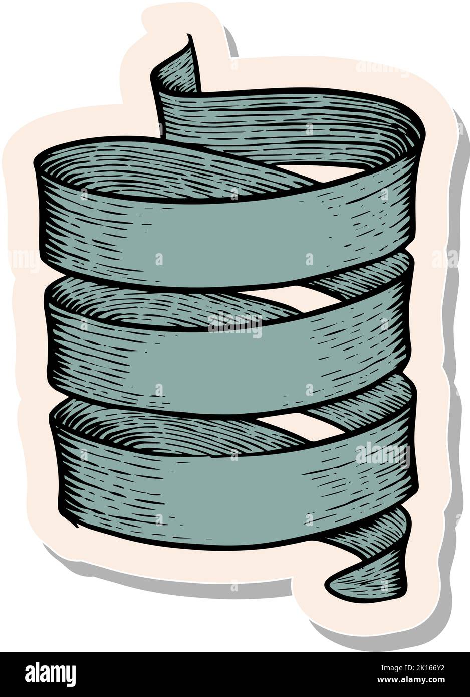 Hand drawn ribbon banners vintage elements in sticker style vector illustration Stock Vector ...