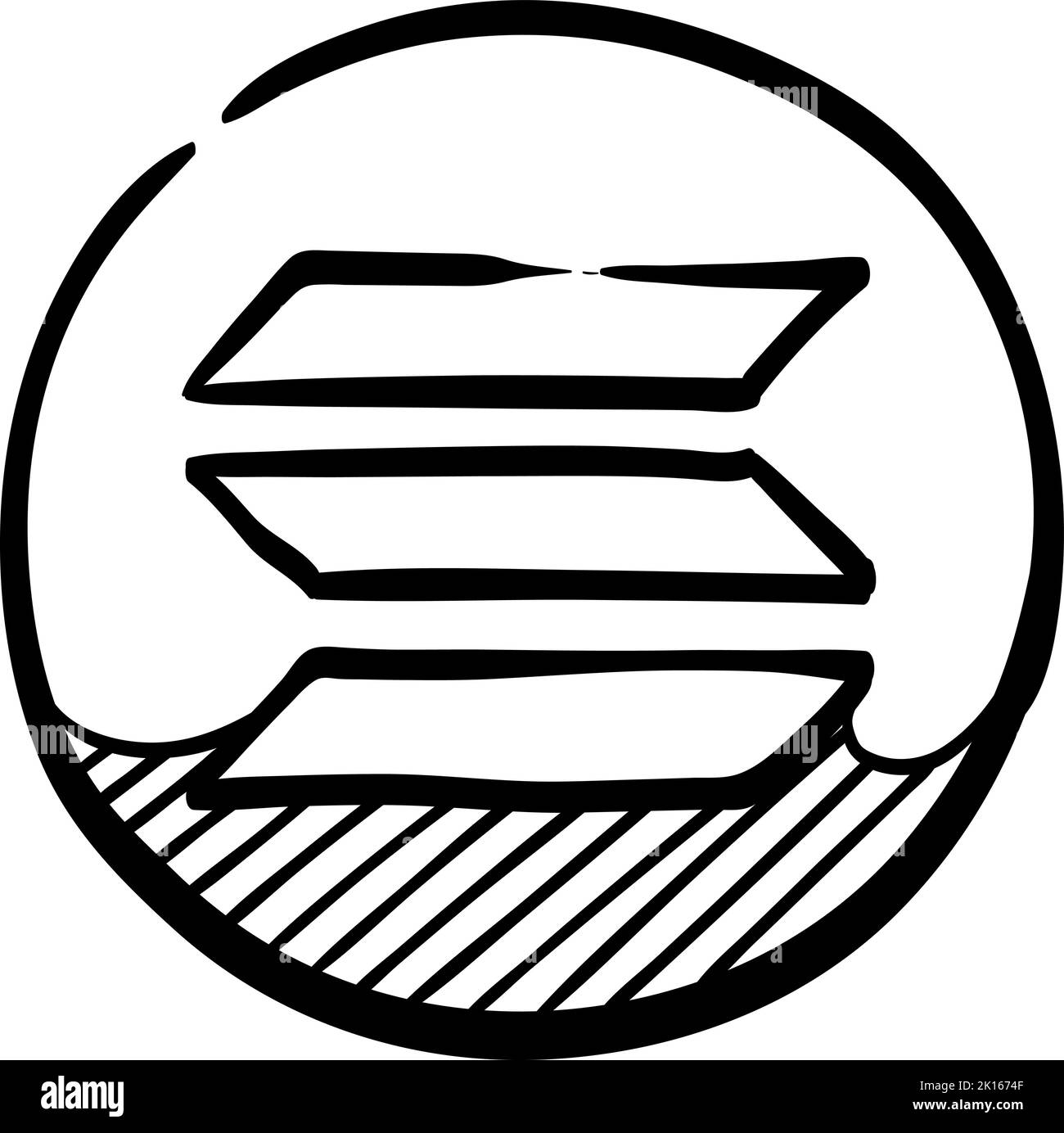 hand drawn vector illustration of Solana cryptocurrency symbol Stock ...