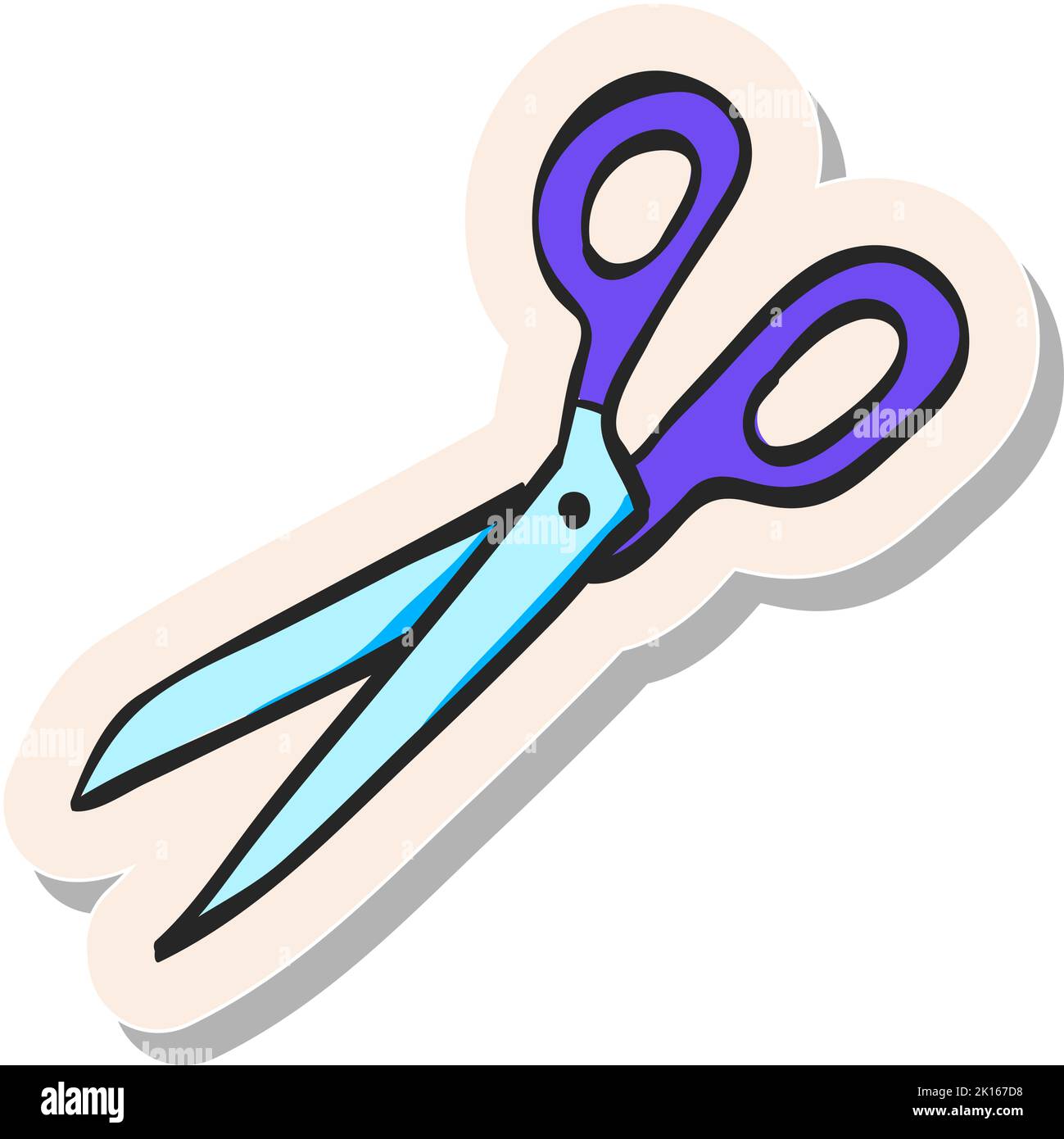 Hand drawn icon scissor hi-res stock photography and images - Alamy