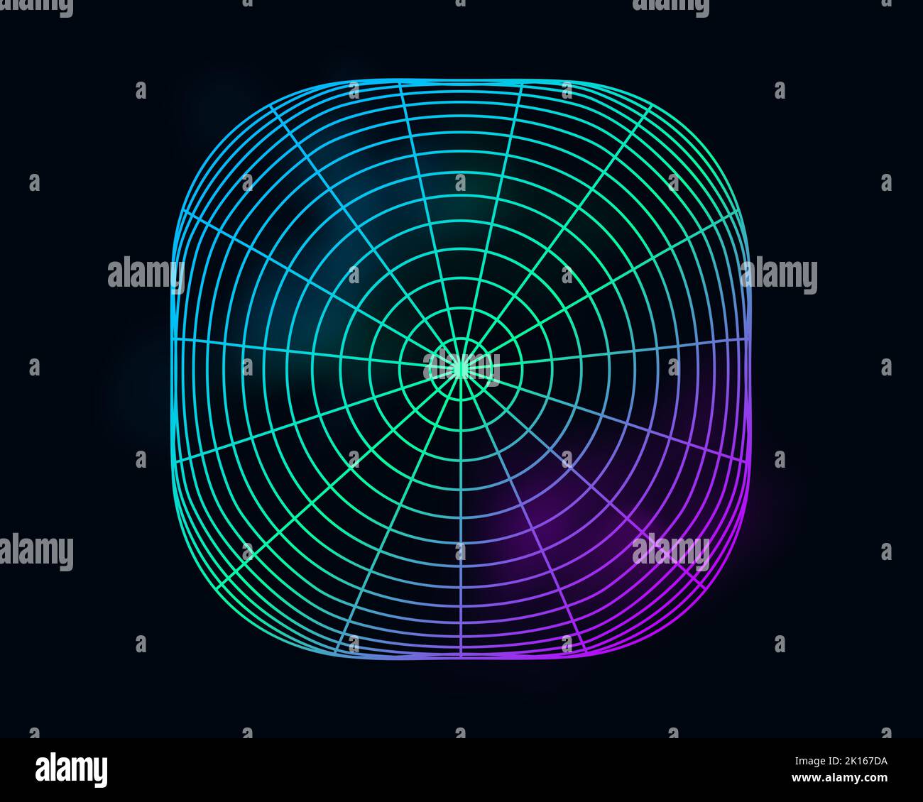 Color cyber distorted grid, retro punk design element. Wireframe wave ...