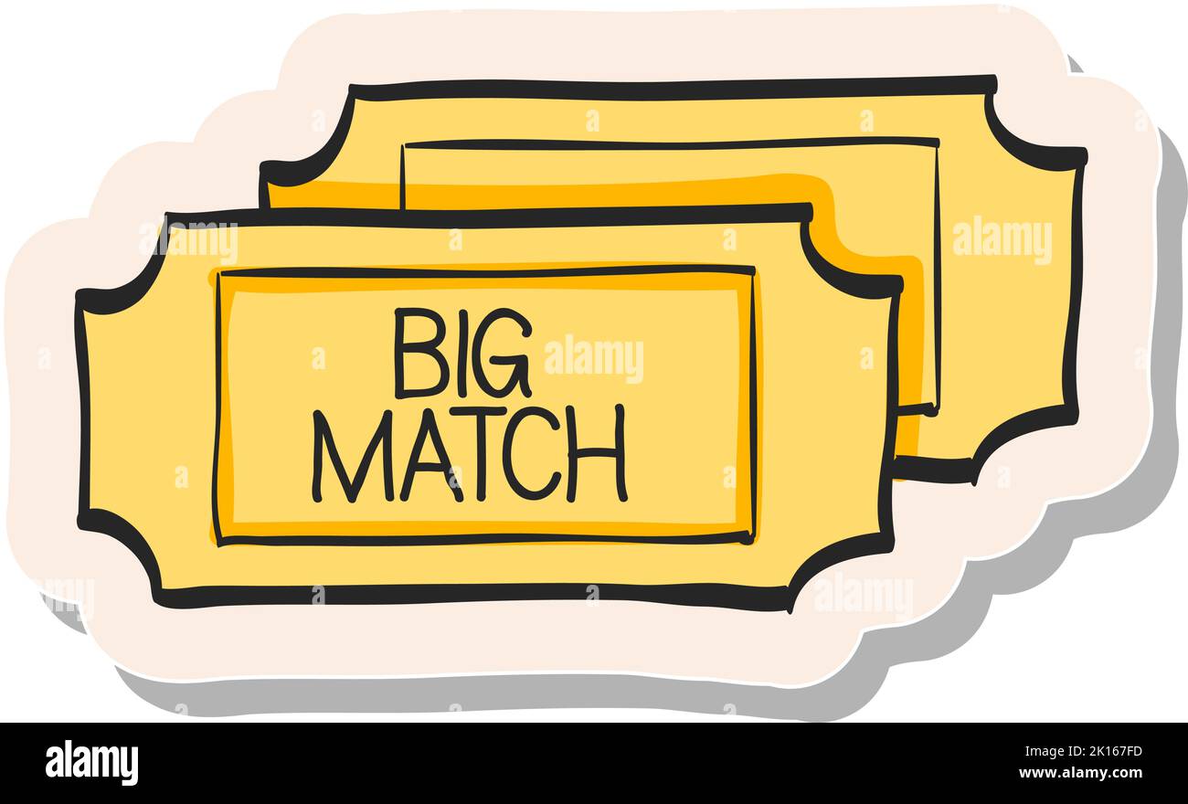 Hand drawn Ticket icon in sticker style vector illustration Stock ...