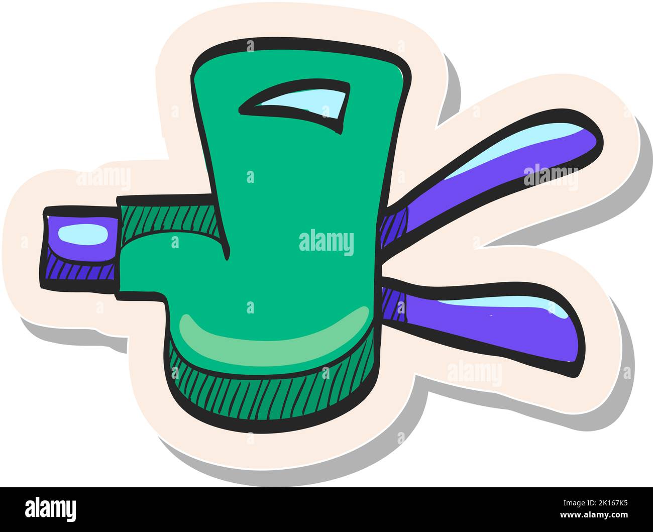 Hand drawn Bicycle shifter icon in sticker style vector illustration ...