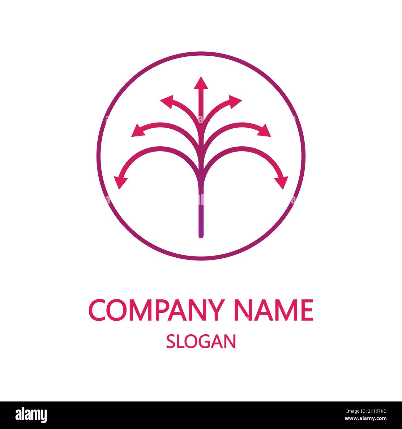 Creative Designing of Tree Logo. Decorated With Colorful Arrows ...