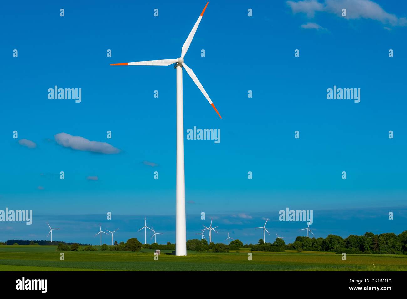 Wind generators in field.Alternative energy sources.Environmentally ...