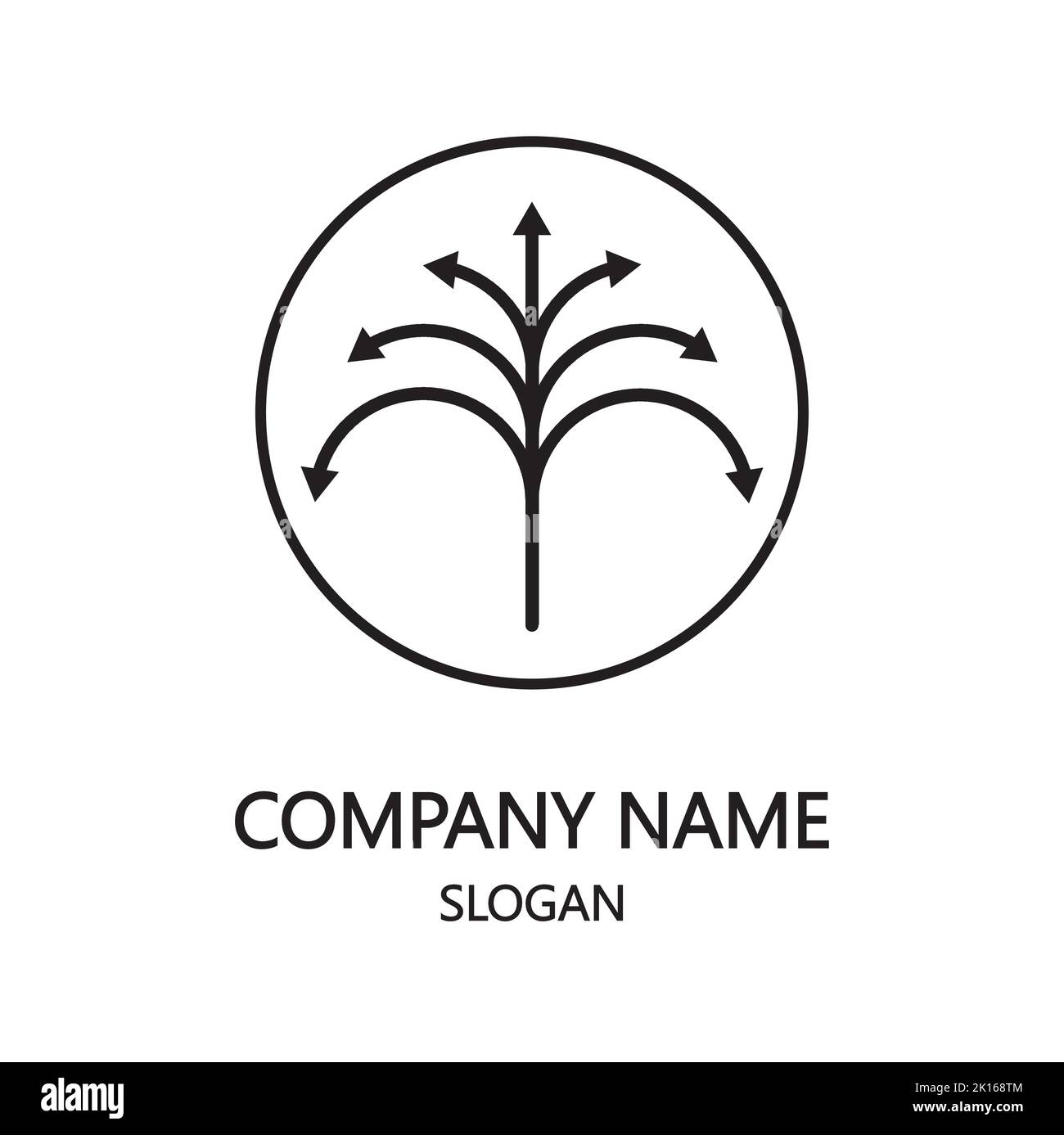 Creative Designing of Tree Logo. Decorated With Colorful Arrows ...