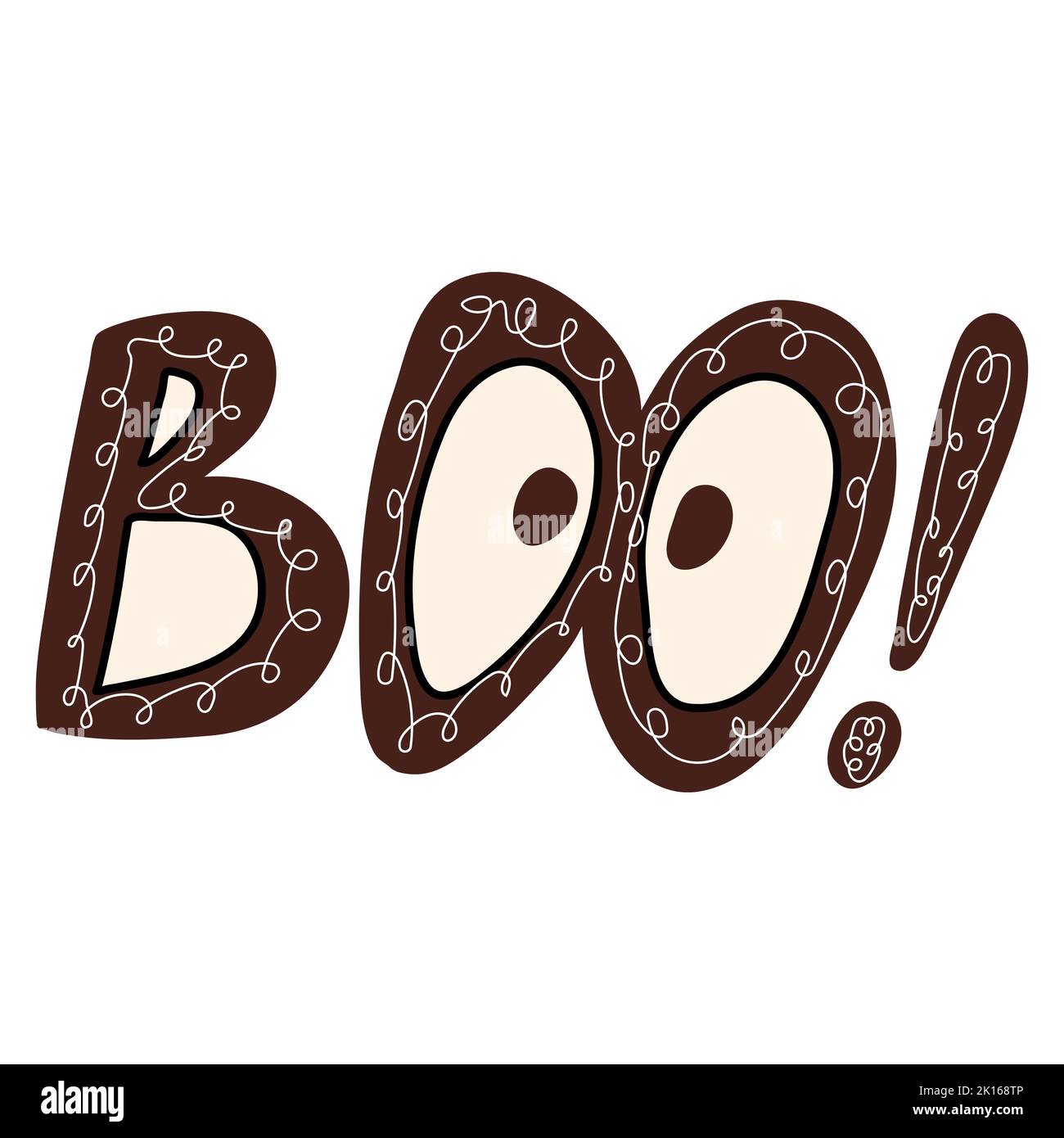 Cute doodle Boo lettering for Halloween holiday. Single design graphic ...