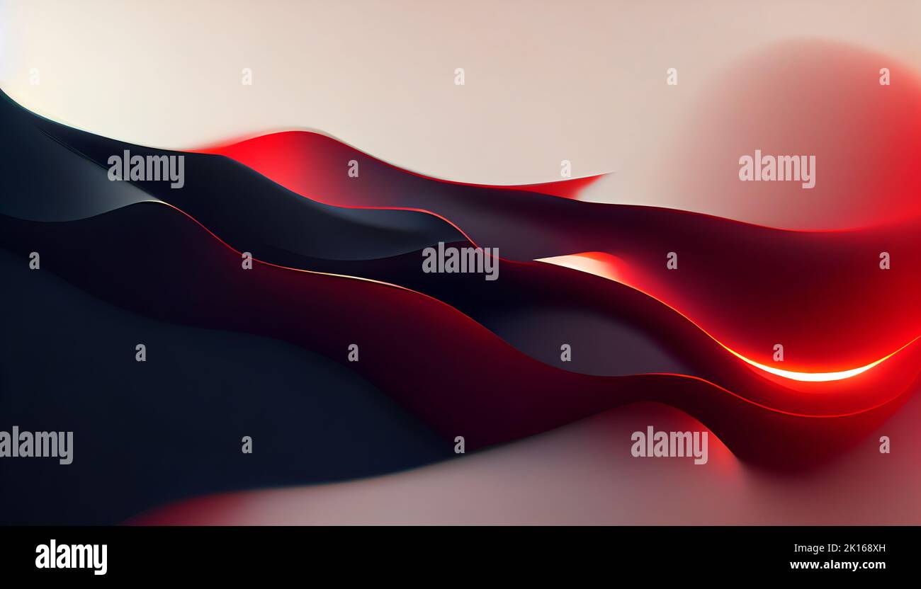 Abstract crimson and white waves background. Subtle gradient, flow ...