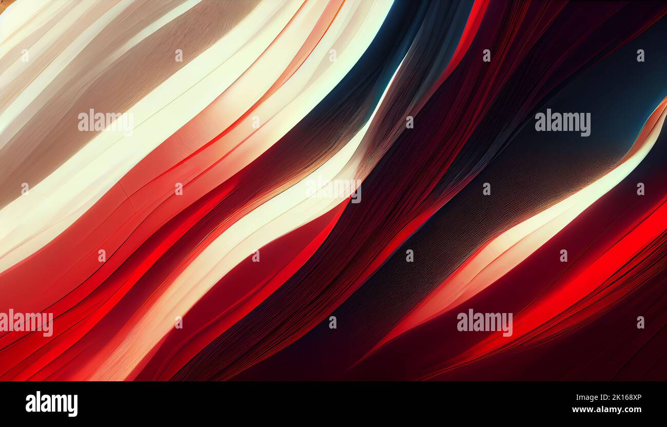 Abstract crimson and white waves background. Subtle gradient, flow liquid lines. Cinema 4d ...
