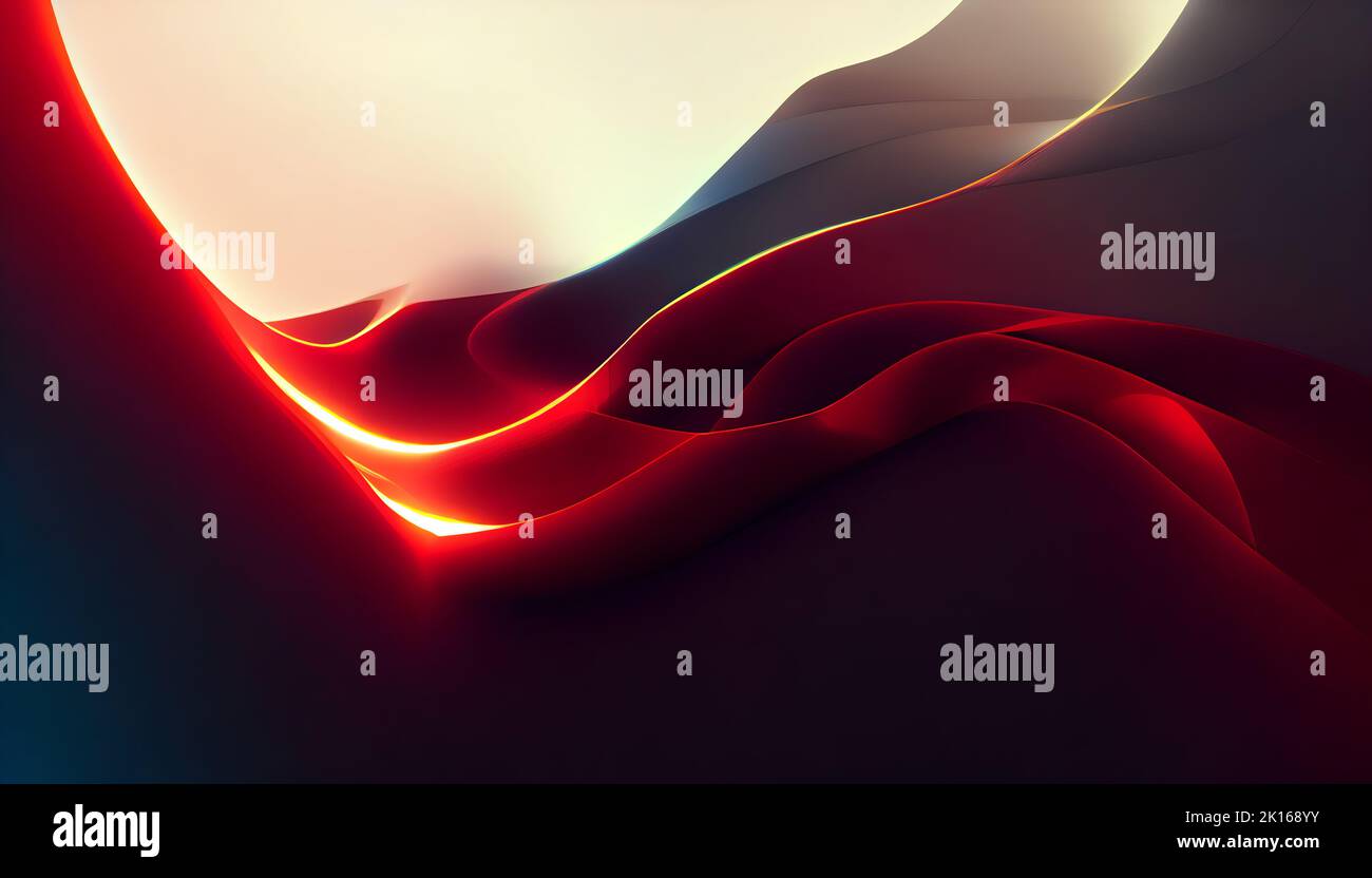 Abstract crimson and white waves background. Subtle gradient, flow ...
