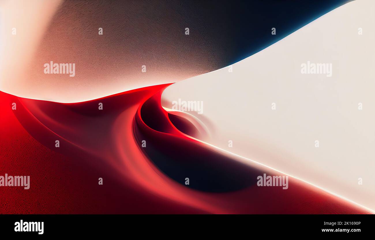 Abstract crimson and white waves background. Subtle gradient, flow ...