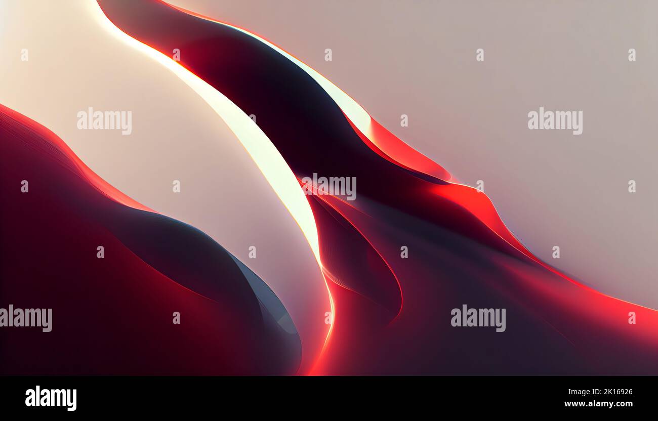 Abstract crimson and white waves background. Subtle gradient, flow ...
