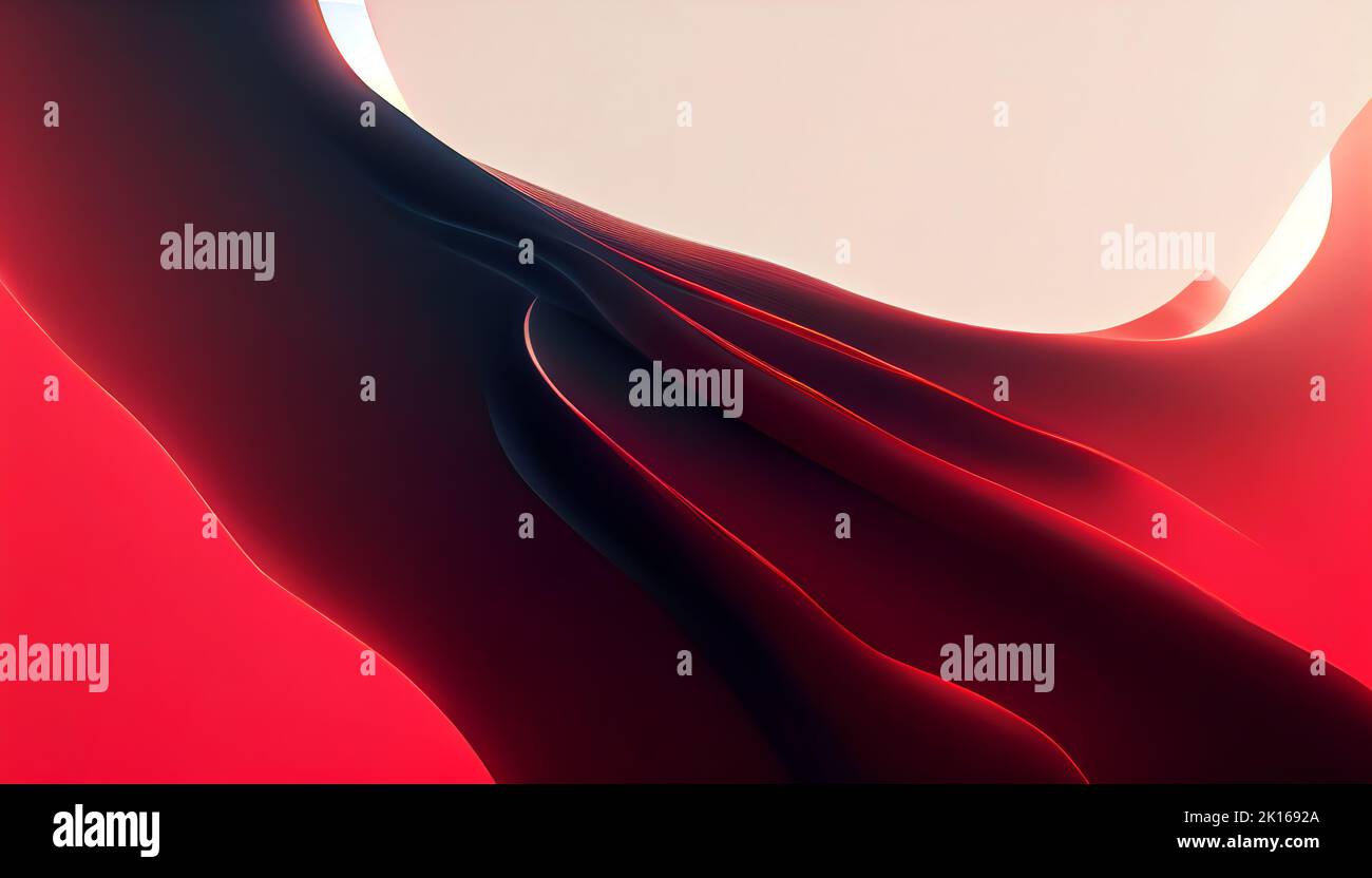 Abstract crimson and white waves background. Subtle gradient, flow ...