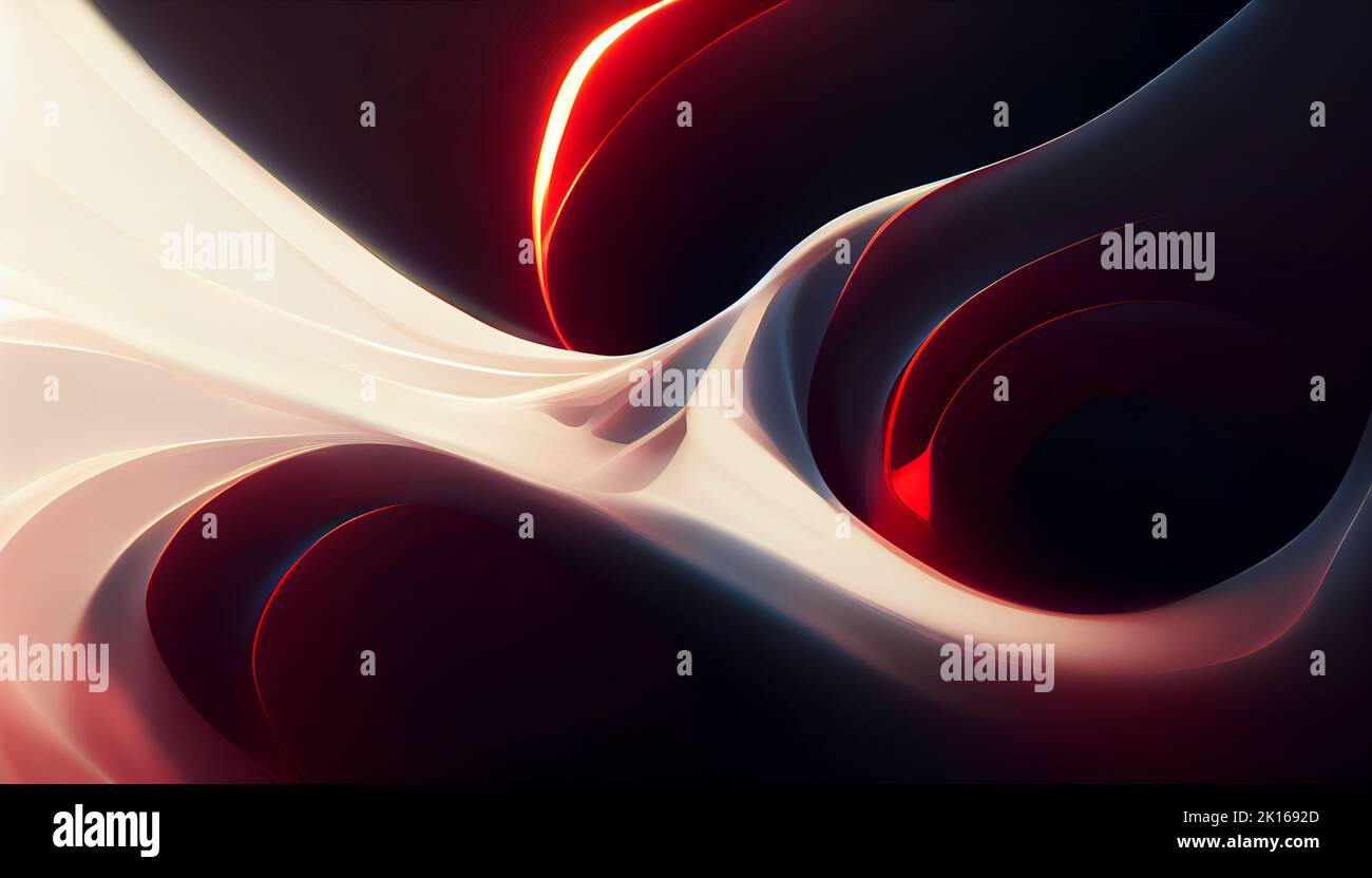 Abstract crimson and white waves background. Subtle gradient, flow ...