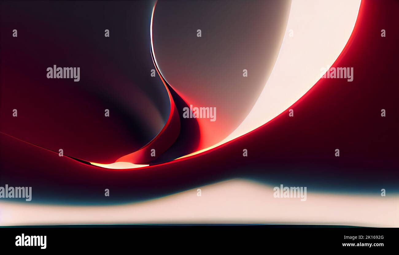 Abstract crimson and white waves background. Subtle gradient, flow ...