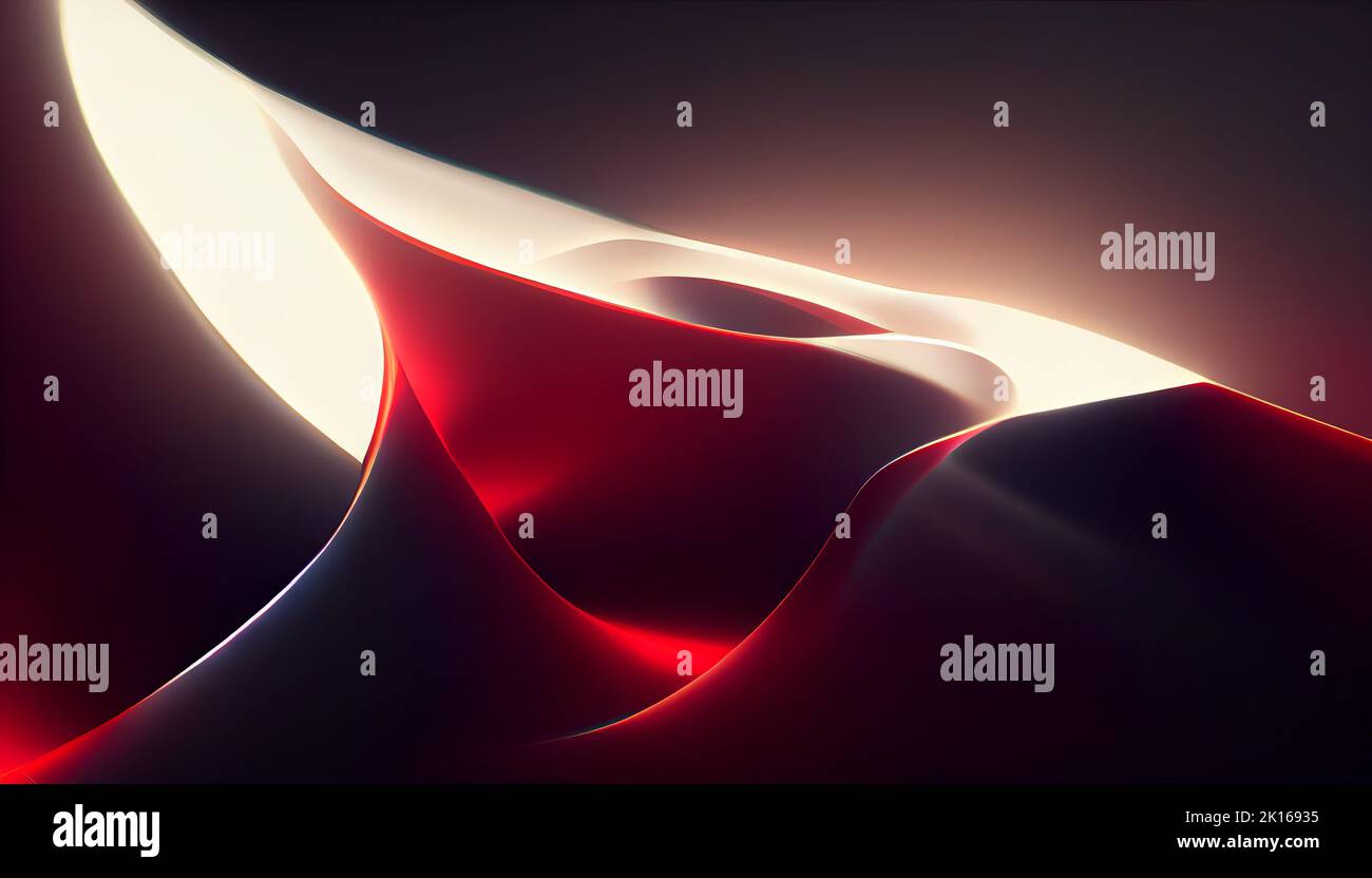 Abstract crimson and white waves background. Subtle gradient, flow ...