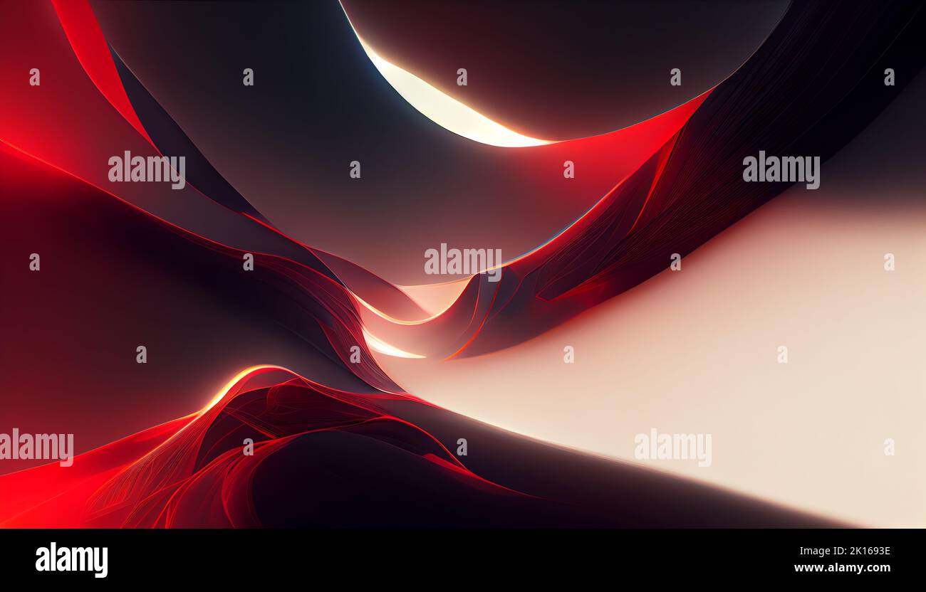 Abstract crimson and white waves background. Subtle gradient, flow ...