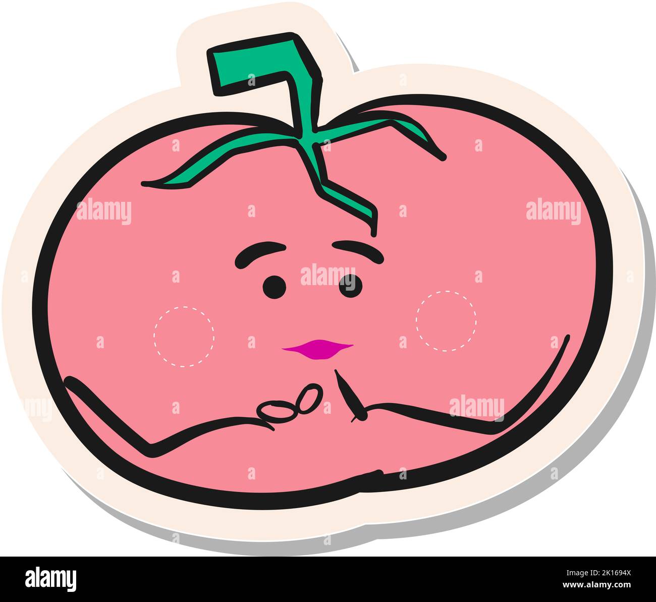 Hand drawn tomato characters in sticker style vector illustration Stock ...