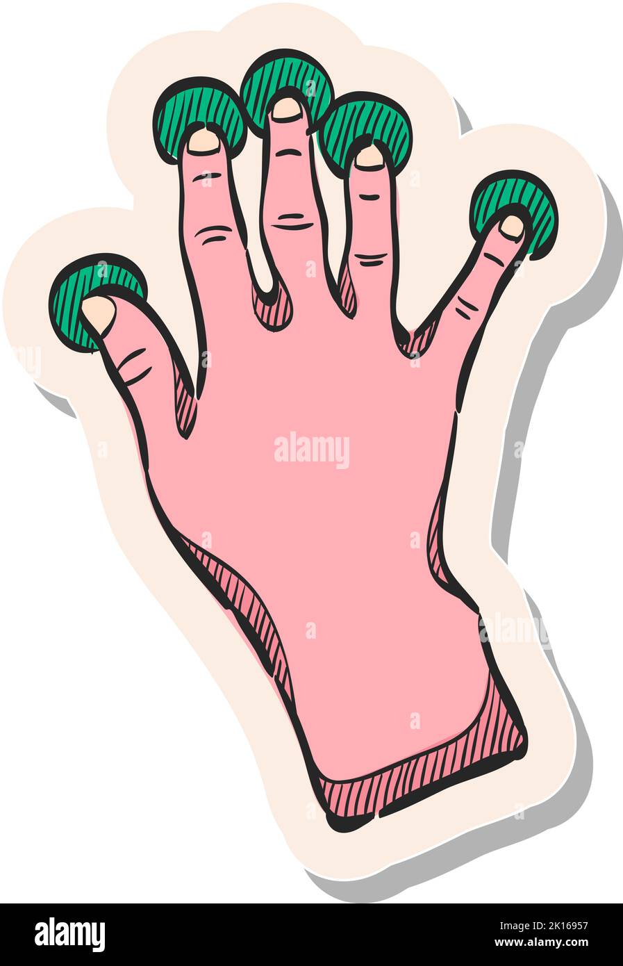 Hand drawn touchpad finger gesture icon in sticker style vector ...