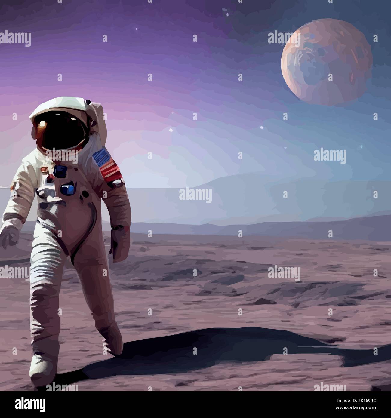 Vector illustration of space, astronaut and galaxy for poster, banner ...