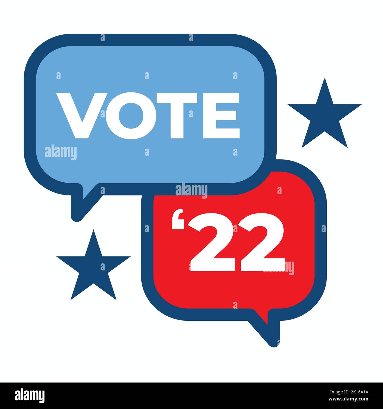 2022 Midterm Elections Design with Red White Blue Vote Icon Stock ...