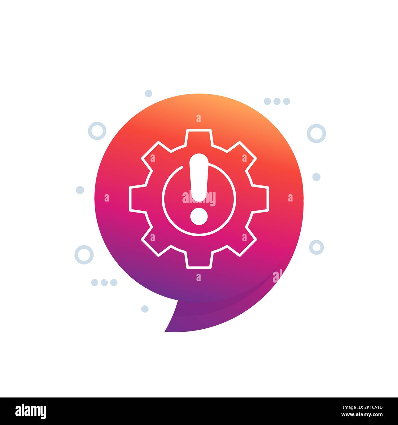 error in process icon with a gear, vector Stock Vector Image & Art - Alamy