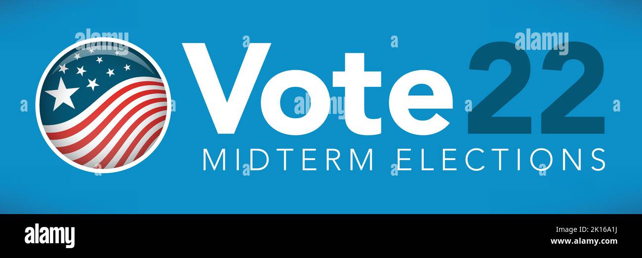 2022 Midterm Elections Design with Red White Blue Vote Icon Stock ...