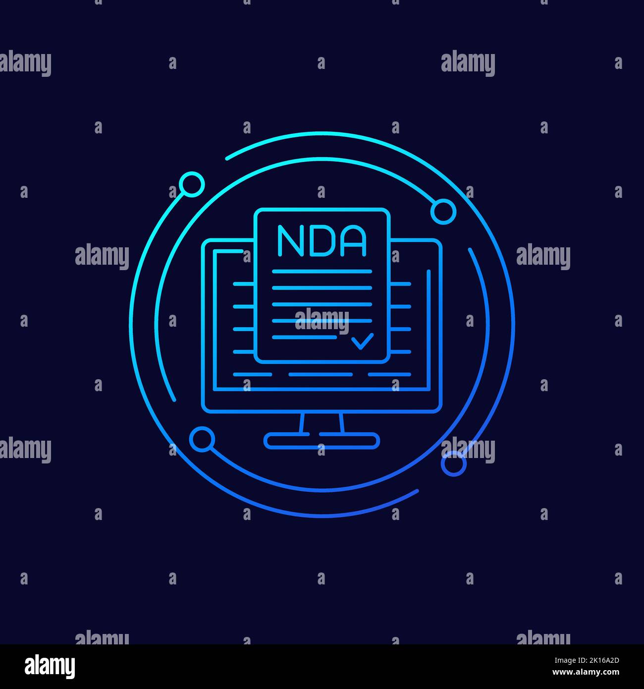 NDA, Non disclosure agreement line vector icon Stock Vector Image & Art ...