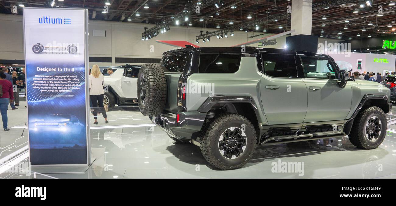 August 14, 2022, Detroit, Michigan, USA: The HUMMER EV 2023 is a beauty ...