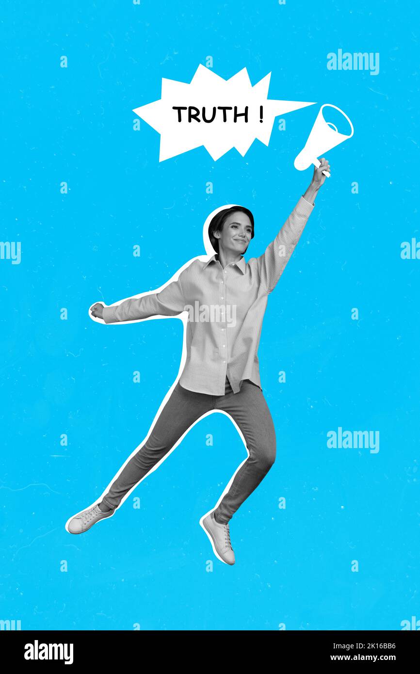 Creative abstract template collage of active energetic young attractive ...