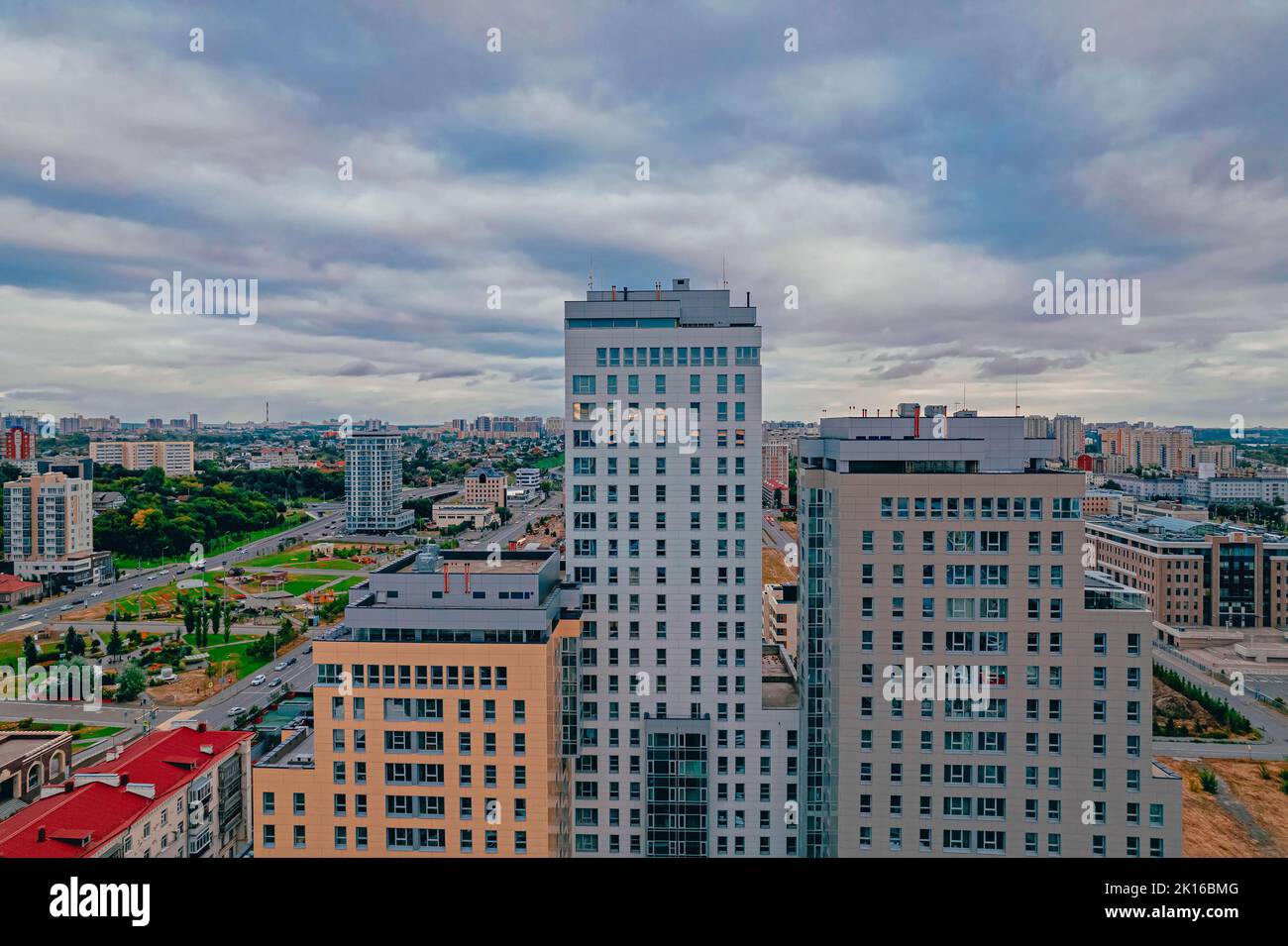 Residential neighborhoods of a Russian city. Residential areas with ...