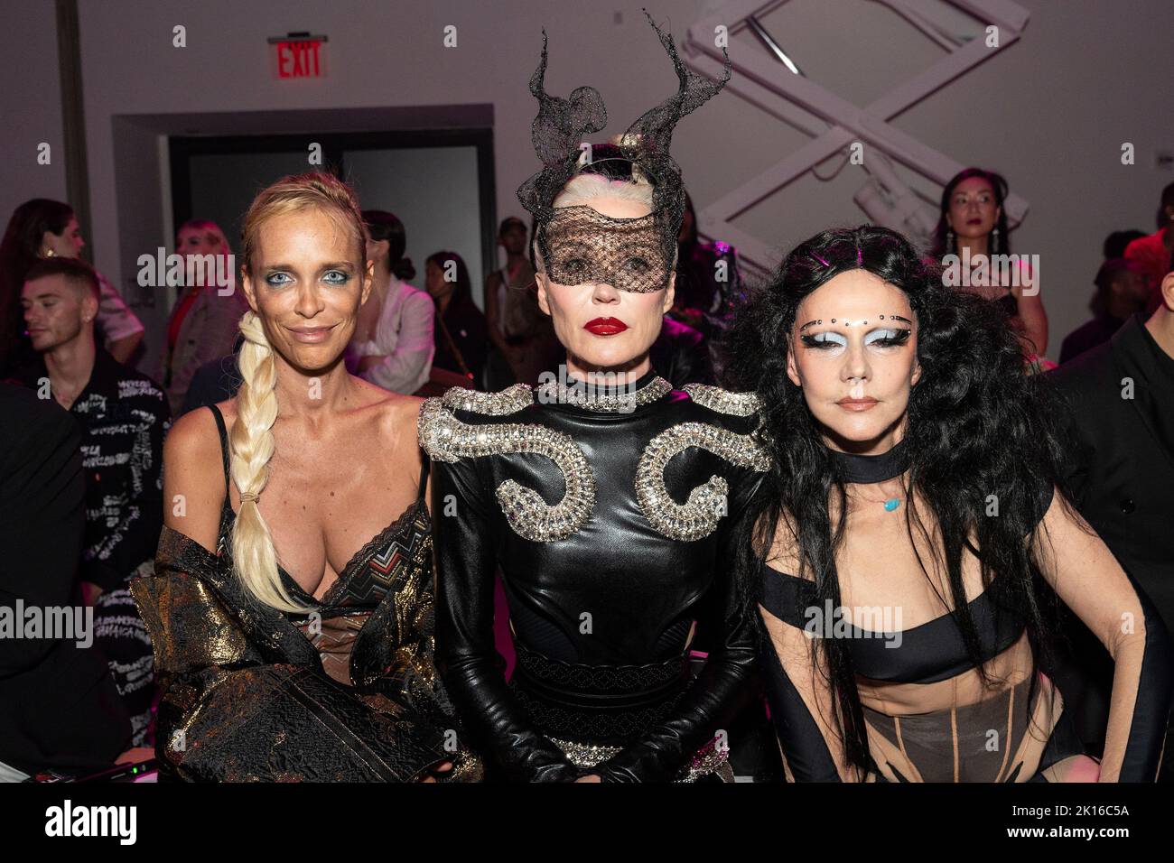 Guest, Daphne Guinness and Susanne Bartsch attend The Blonds show during fashion week Spring ...