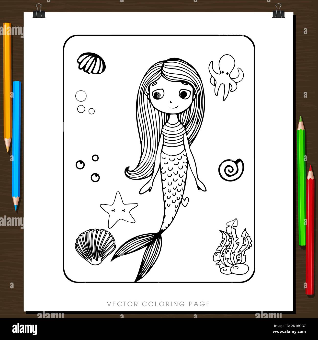 Mermaid trace Stock Vector Images - Alamy