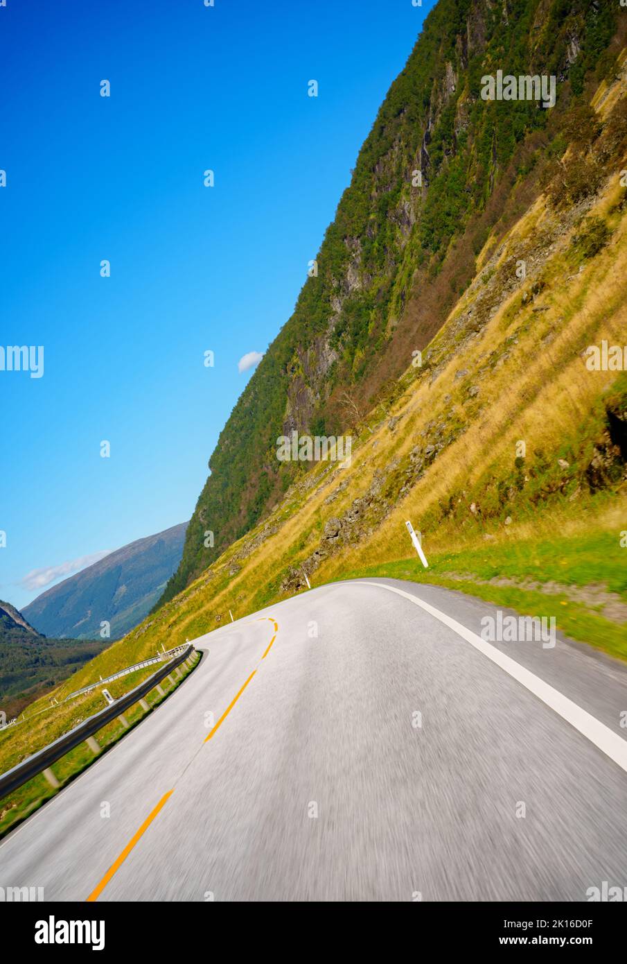 Driving fast on Norway highways Stock Photo - Alamy