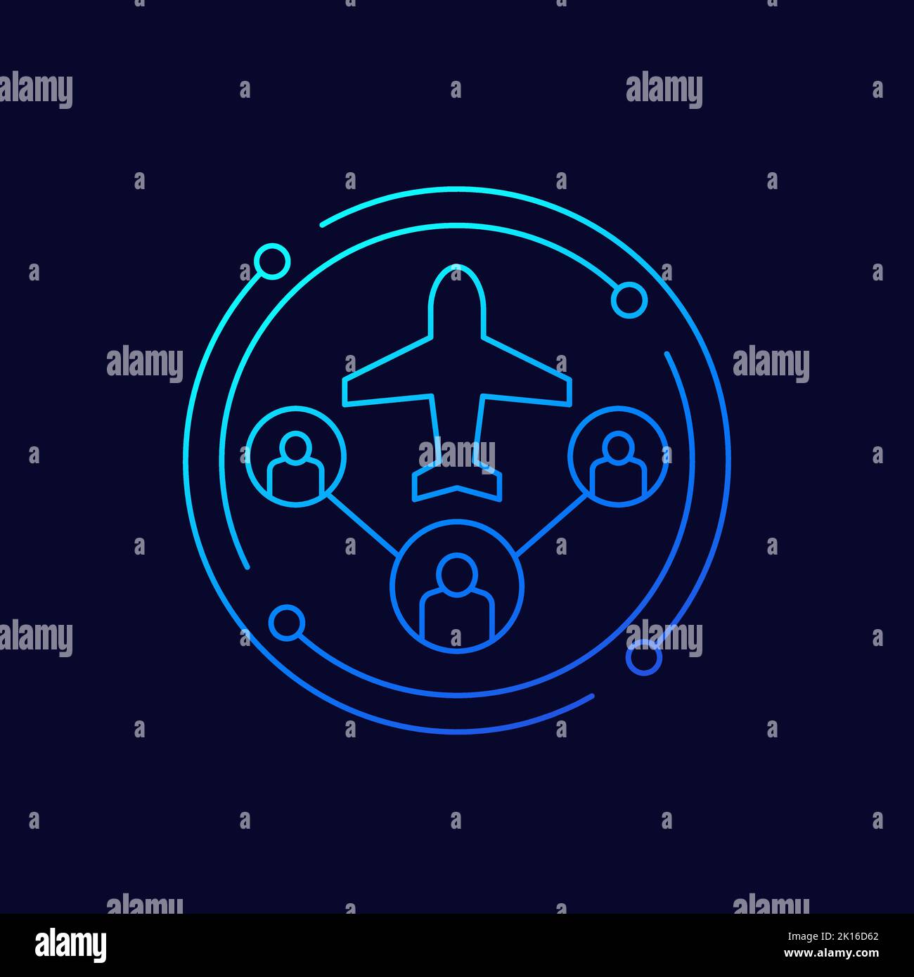 airplane and passengers, flight capacity line icon Stock Vector Image ...