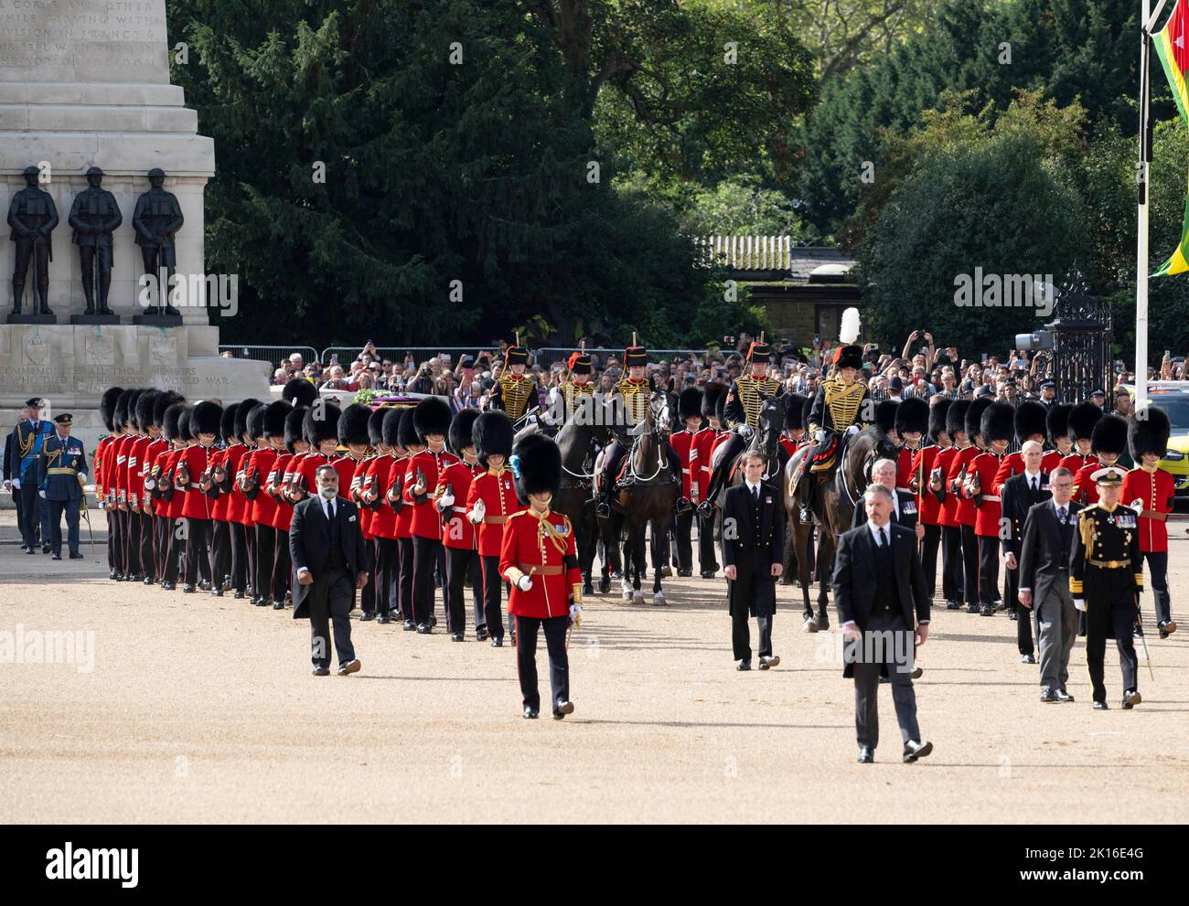 LONDON, England. UK. 14 September, 2022. The procession carrying the ...