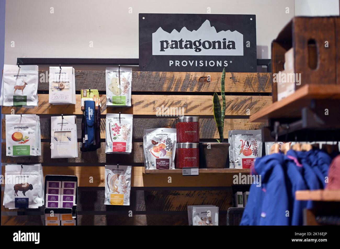 New York, USA. 15th Sep, 2022. Merchandise on display inside Patagonia ...