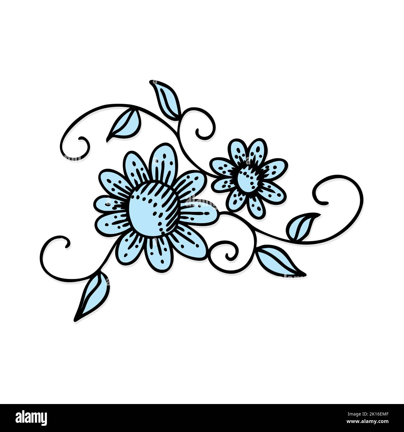 bouquet of flowers, Continuous line drawing vector. Graphical flower ...