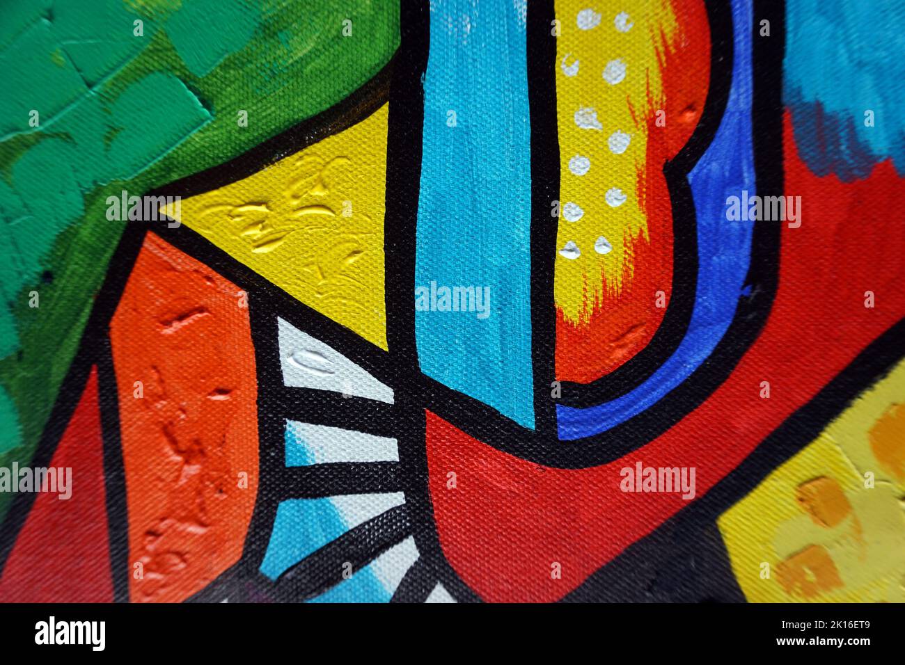 Art painting oil color Abstract Curve Circle , geometric shapes Stock ...