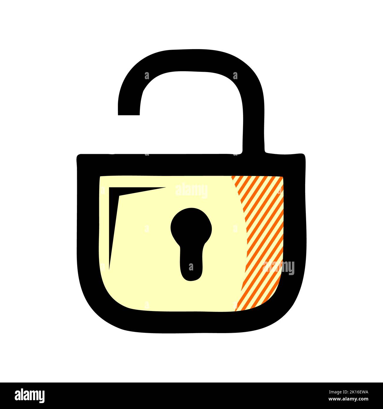 open padlock icon isolated on white background from miscellaneous ...