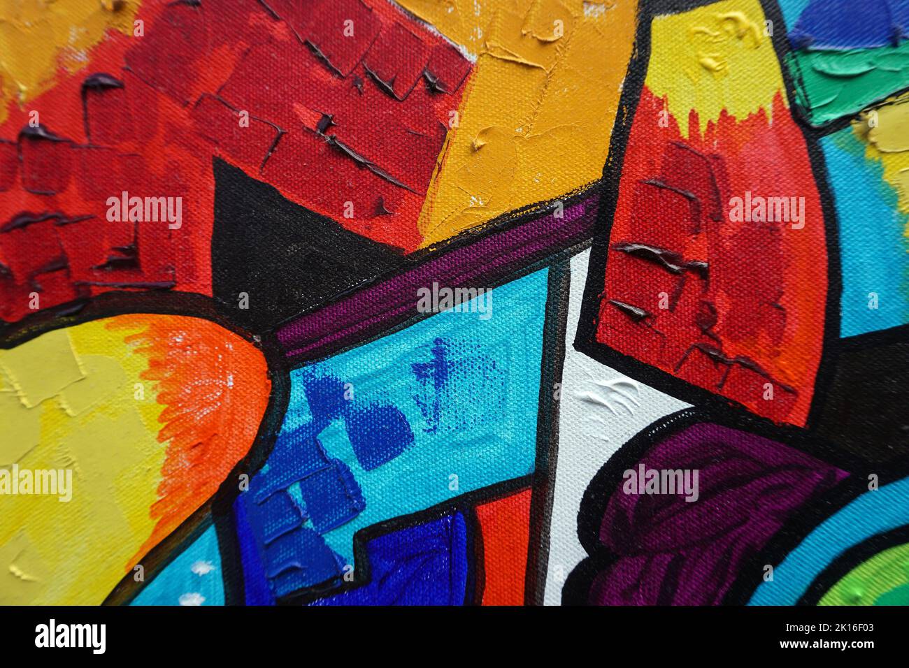 Art painting oil color Abstract Curve Circle , geometric shapes Stock ...