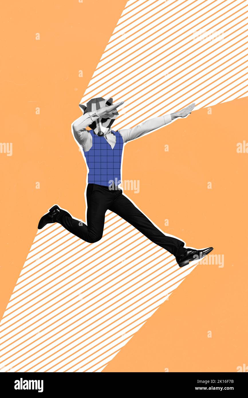 Creative poster collage of funky funny gentleman dancer nightclub ...