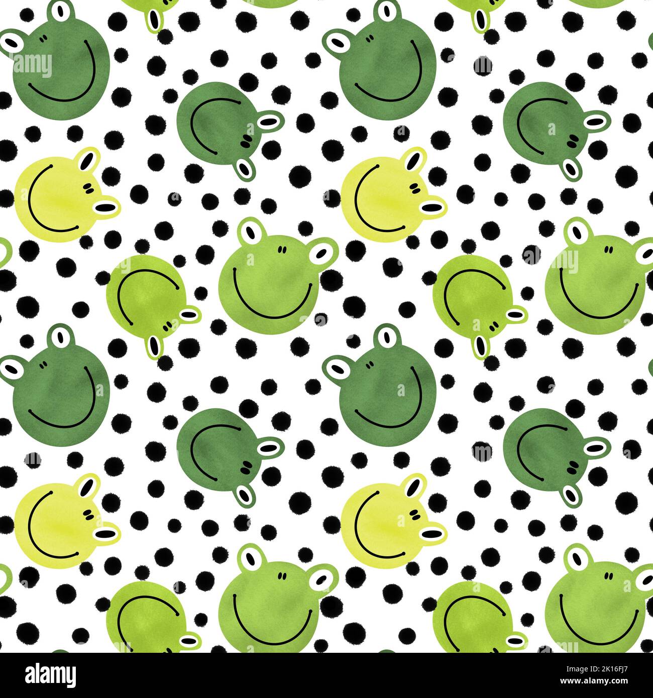 Summer cartoon doodle seamless frogs pattern for wrapping paper and ...