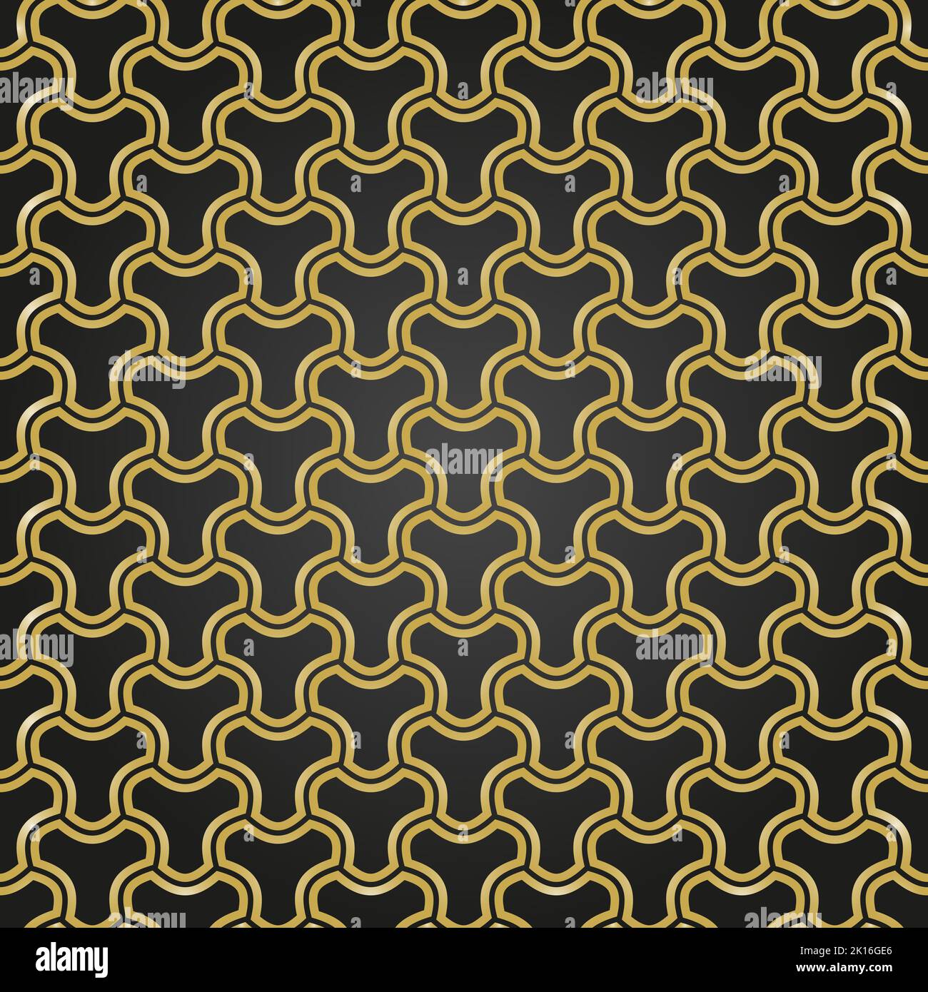Seamless ornament. Modern black and golden background. Geometric modern ...
