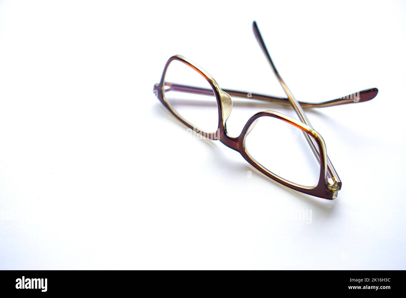 brown eye glasses isolated on white background with empty space Stock ...