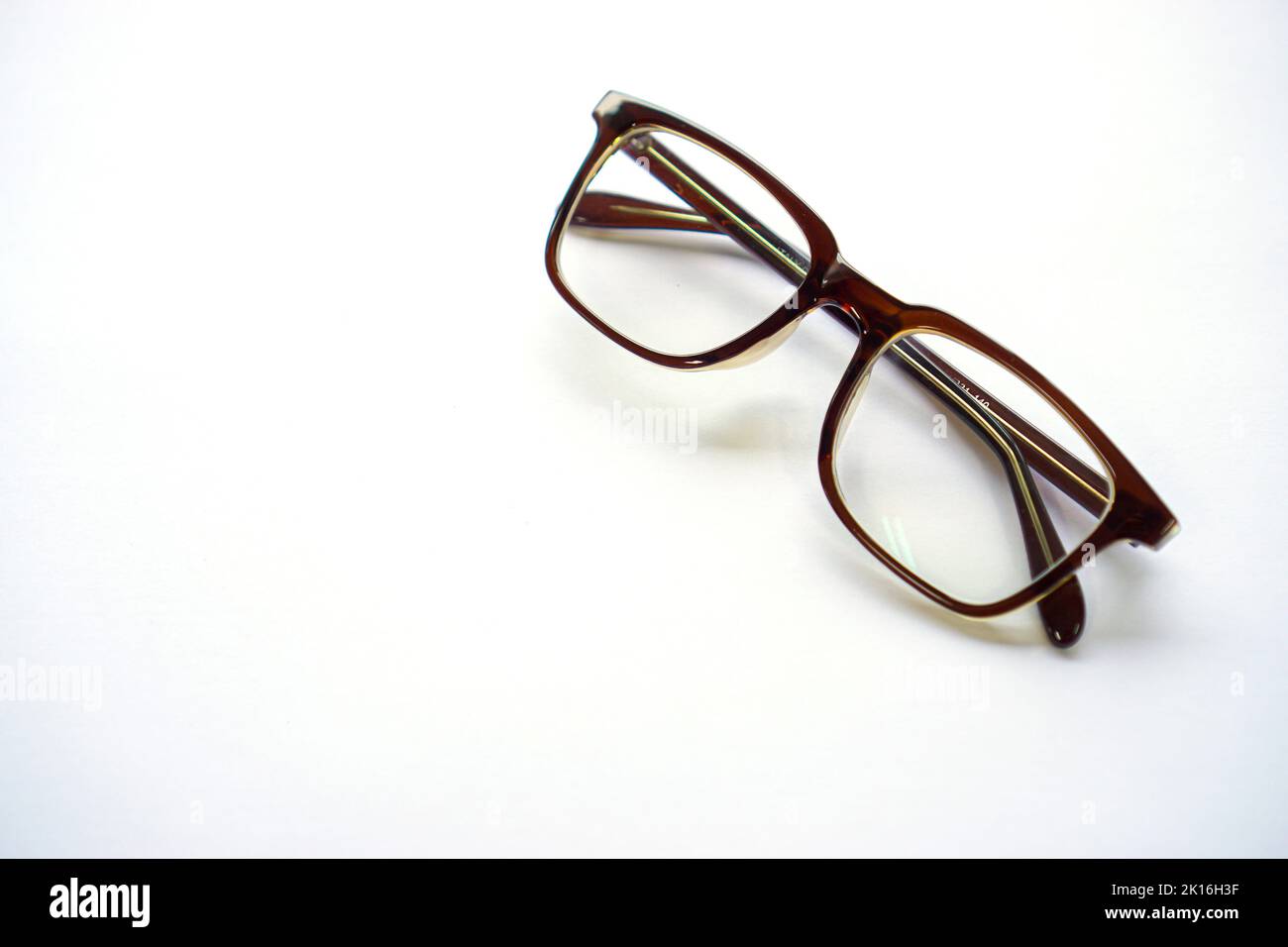 brown eye glasses isolated on white background with empty space Stock ...