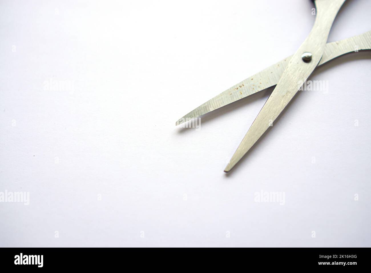 used open scissors isolated on white background with empty space Stock ...